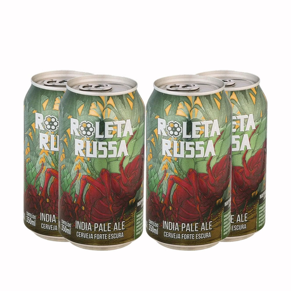 Pack 4 cervejas Roleta Russa IPA 350ml lata - cervejabox